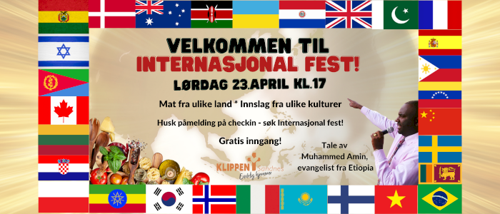 Internasjonal fest/ International Party – 23. april 2022 – Klippen Sandnes