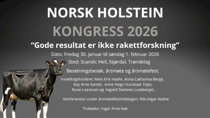 Kongress og årsmøtehelg 2026- Norsk Holstein – 30 Jan 2026 – NORSK HOLSTEIN